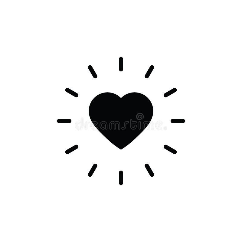 Heart Icon. Heart Symbol Vector Stock Vector - Illustration of outline ...