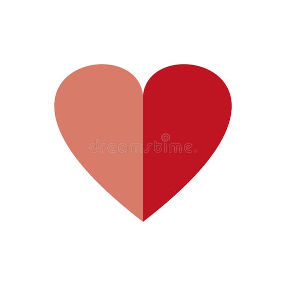 Heart Icon. Two Piece Heart Vector Stock Illustration - Illustration of ...