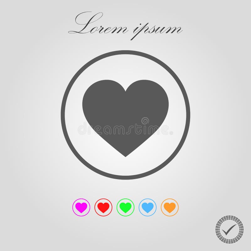 Heart Icon Vector with Five Color Variations Stock Illustration ...