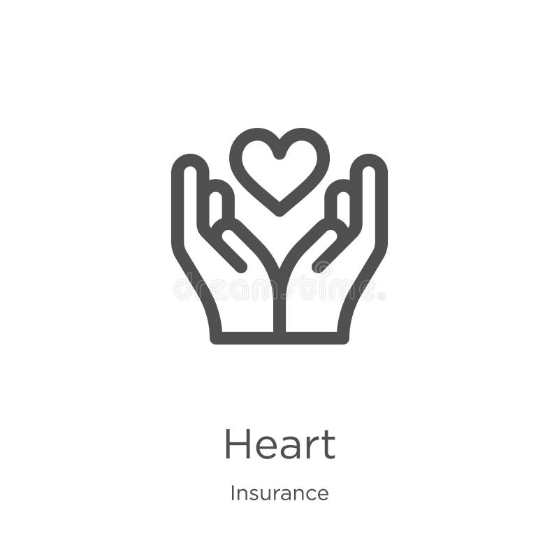 Heart Icon Vector from Insurance Collection. Thin Line Heart Outline ...