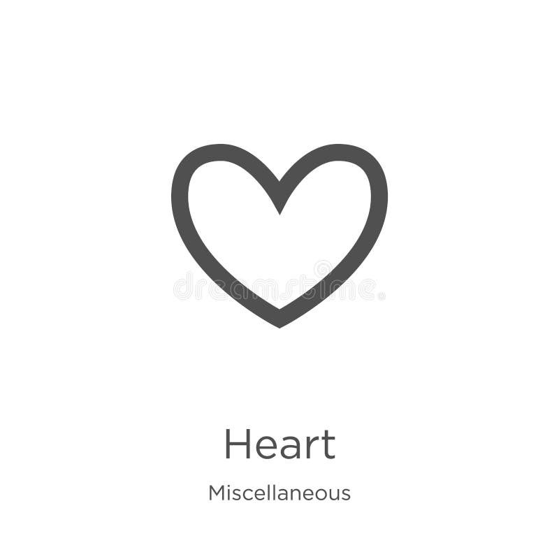 Heart Icon Vector from Miscellaneous Collection. Thin Line Heart ...