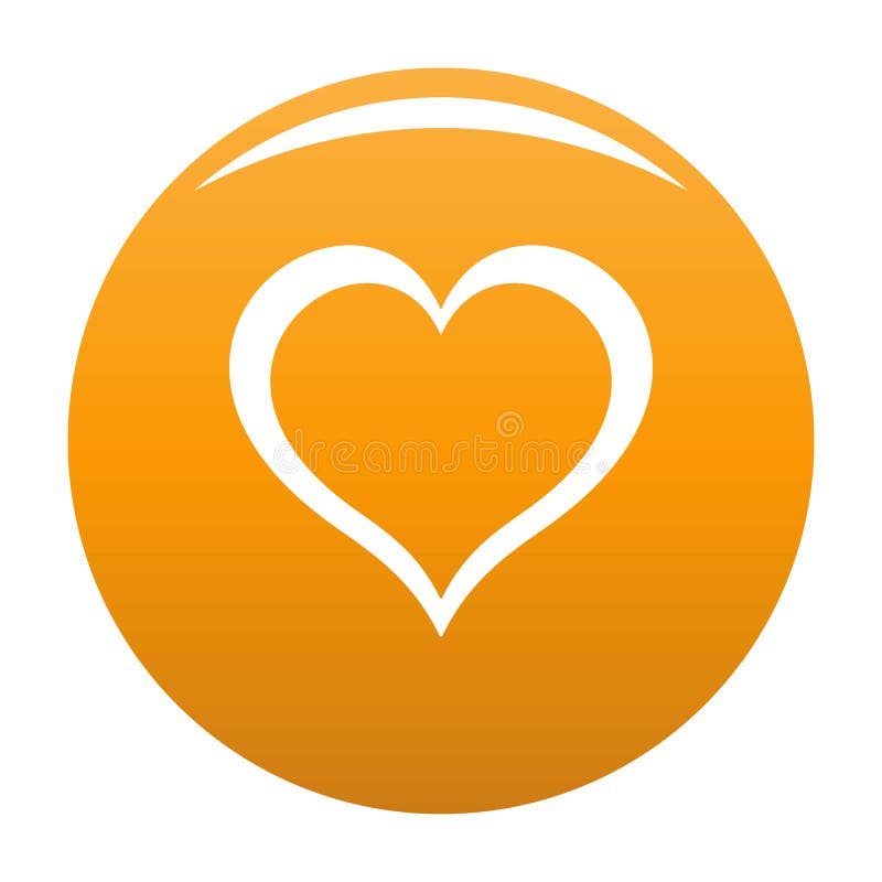 Heart icon vector orange stock vector. Illustration of isolated - 117543624