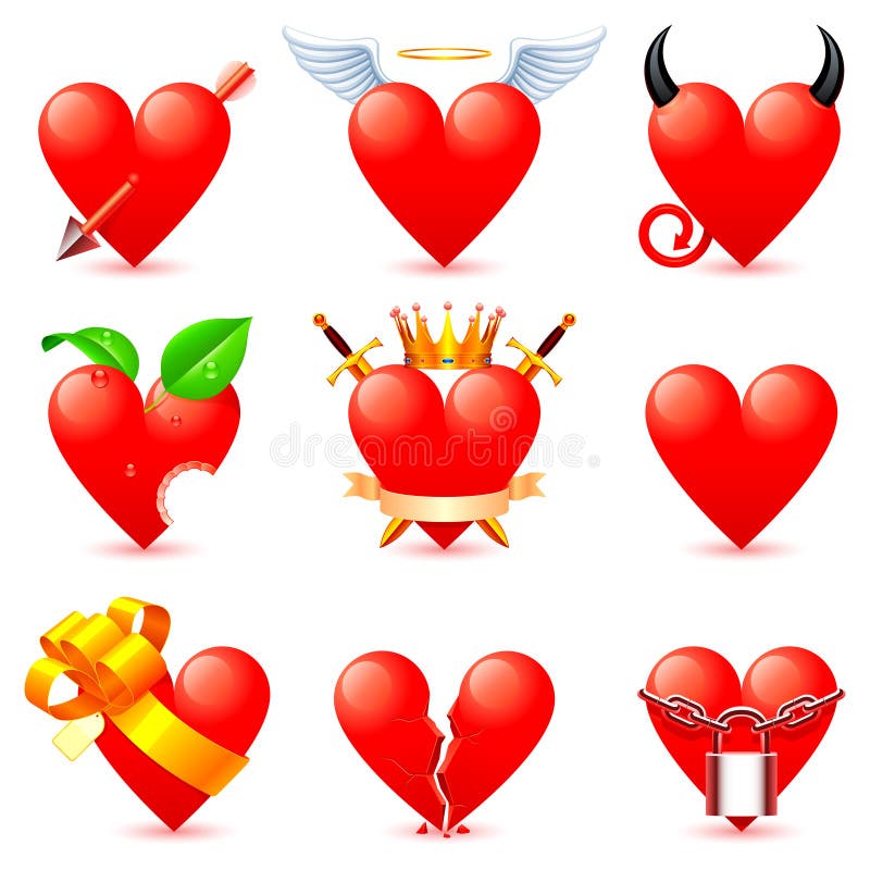 Heart icons stock vector. Illustration of icon, collection - 102203689