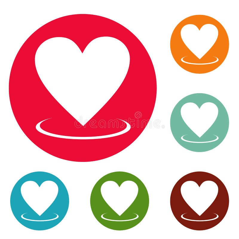 Heart icons circle set stock illustration. Illustration of decoration ...