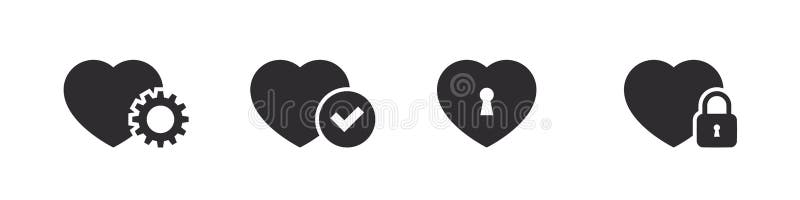 Heart Icons with Different Signs. Heart Icon Shape Stock Vector ...
