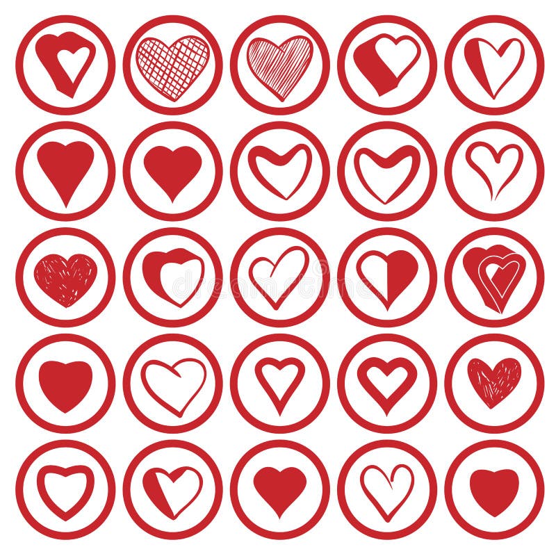 25 heart icons set. stock vector. Illustration of amour - 42224188
