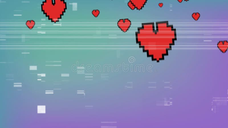 Heart icons and static stock footage. Video of generated - 149918124