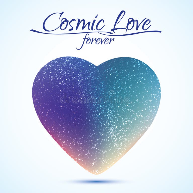 Heart Illustration in Cosmos Style Stock Vector - Illustration of ...