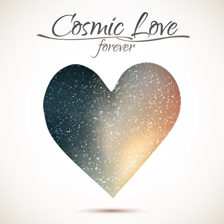 Heart Illustration in Cosmos Style Stock Vector - Illustration of ...