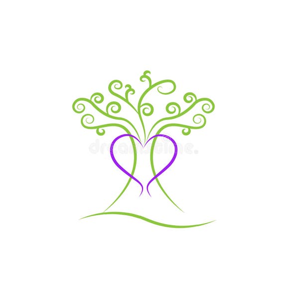Tree and Heart logo design stock vector. Illustration of beautiful ...