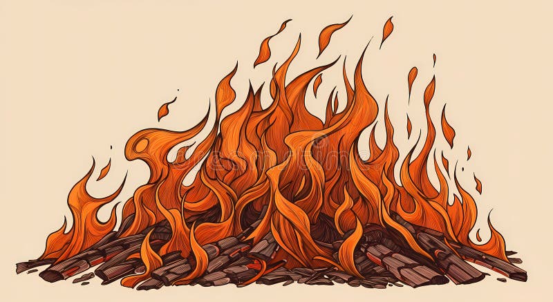 The Heart of the Inferno: an Expressive Line Art Exploration of Fire S ...
