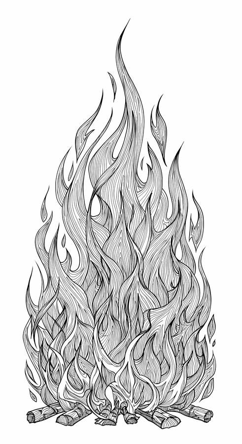 The Heart of the Inferno: an Expressive Line Art Exploration of Fire S ...