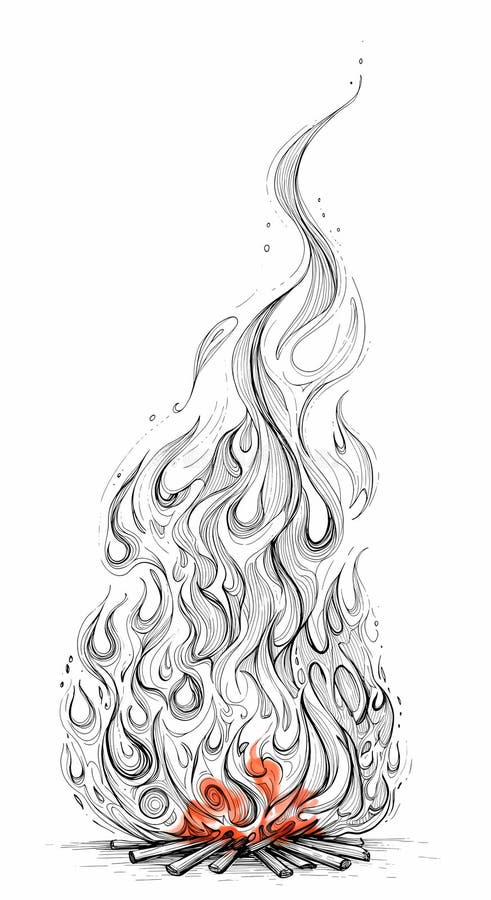 The Heart of the Inferno: an Expressive Line Art Exploration of Fire S ...