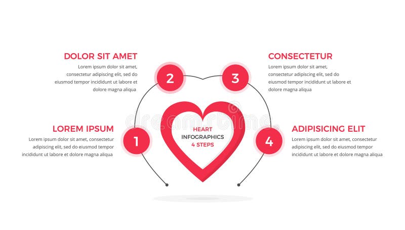Heart Infographics stock vector. Illustration of four - 269723153