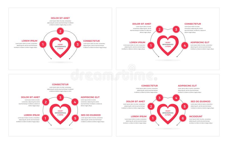 Heart Infographics stock vector. Illustration of step - 282545479