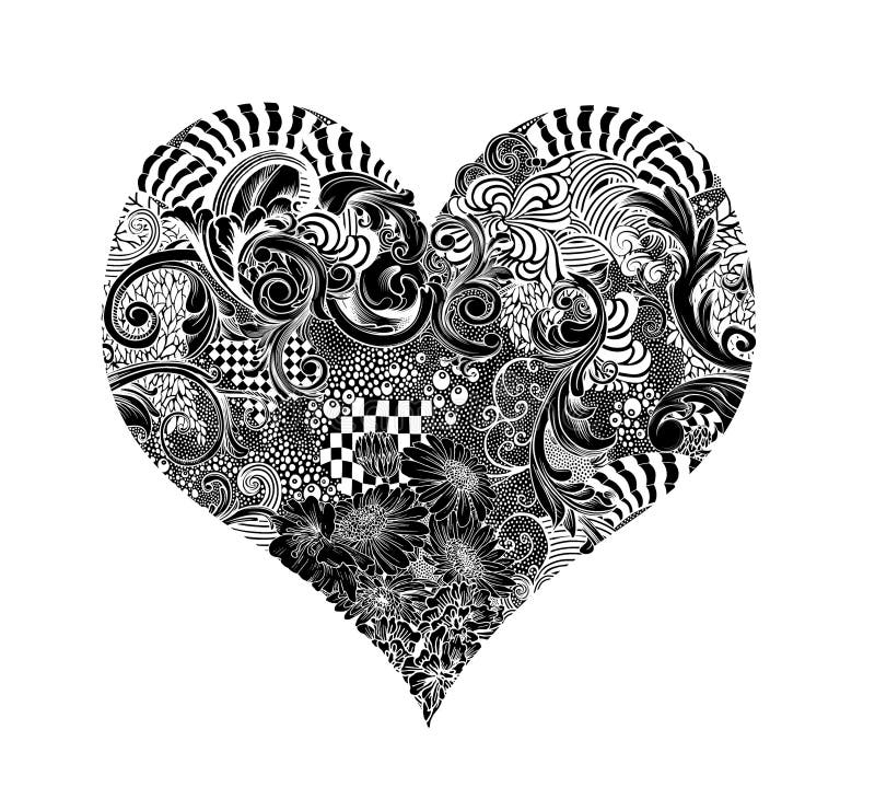 Heart Ink Doodle stock illustration. Illustration of stripes - 50317033