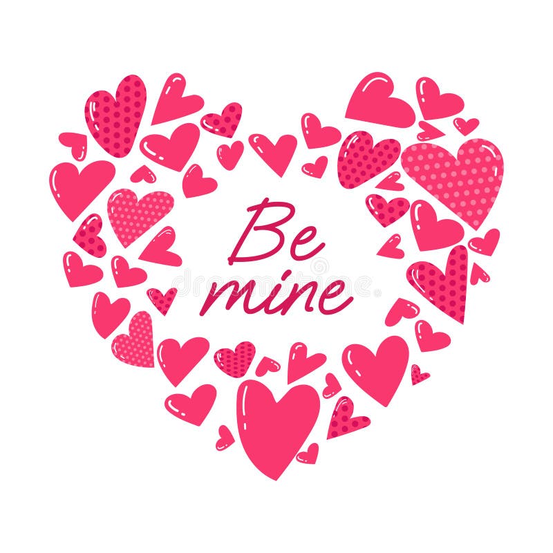 Heart with the Inscription in the Center Be Mine Stock Vector ...