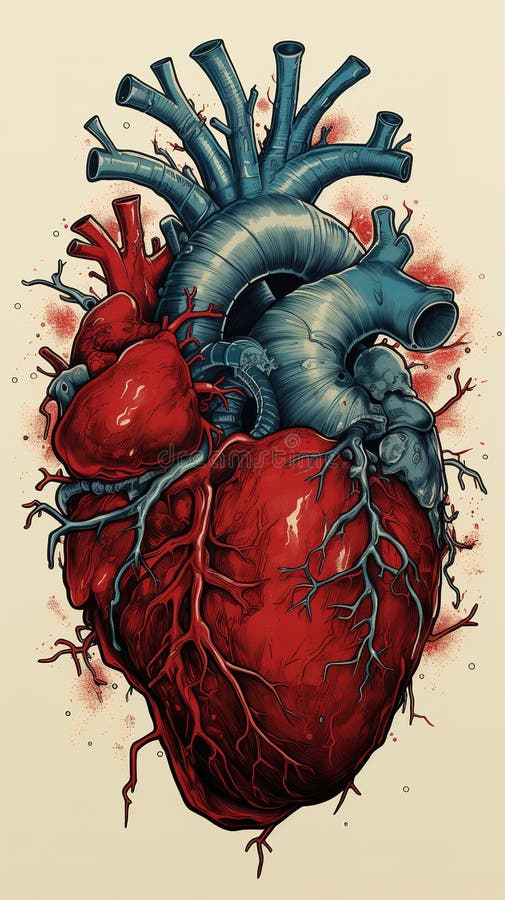 Heart Inside of the Body Anatomy Graphic Generative AI Stock ...