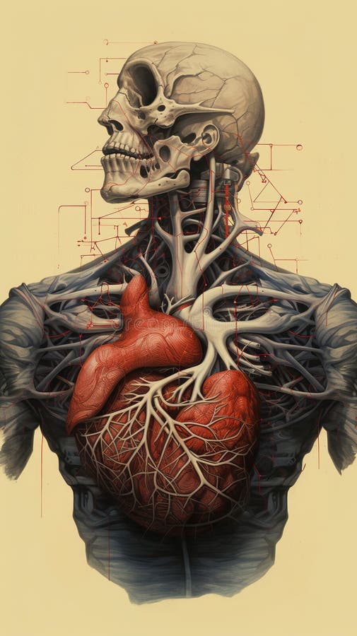 Heart Inside of the Body Anatomy Graphic Generative AI Stock ...