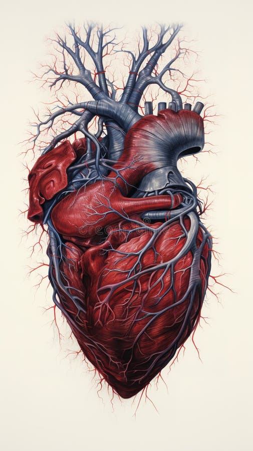 Heart Inside of the Body Anatomy Graphic Generative AI Stock ...