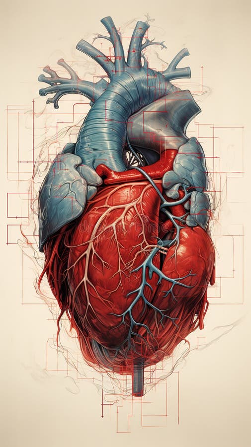 Heart Inside of the Body Anatomy Graphic Generative AI Stock ...