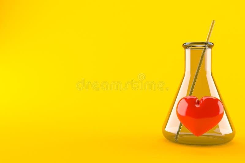 Heart Inside Chemistry Flask Stock Illustration - Illustration of ...