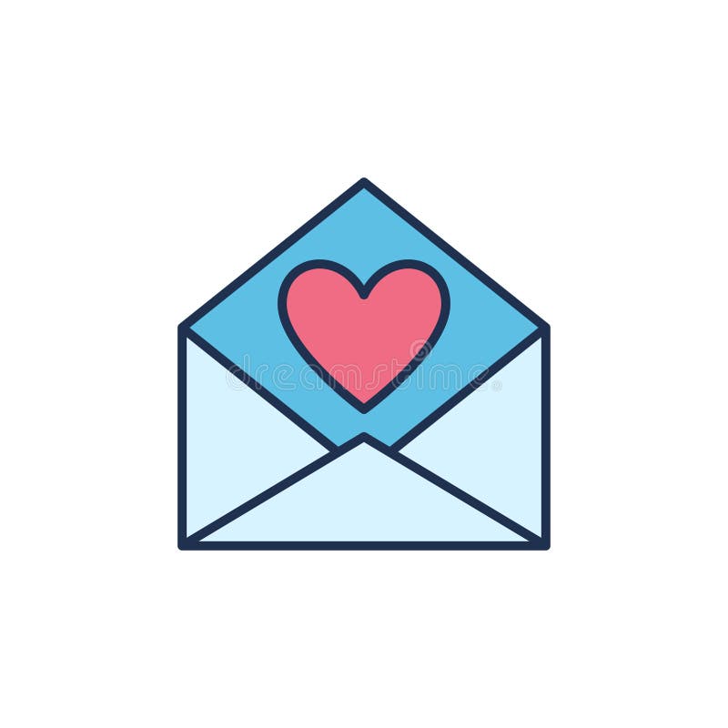 Heart Inside Envelope Vector Concept Colored Icon or Sign Stock ...