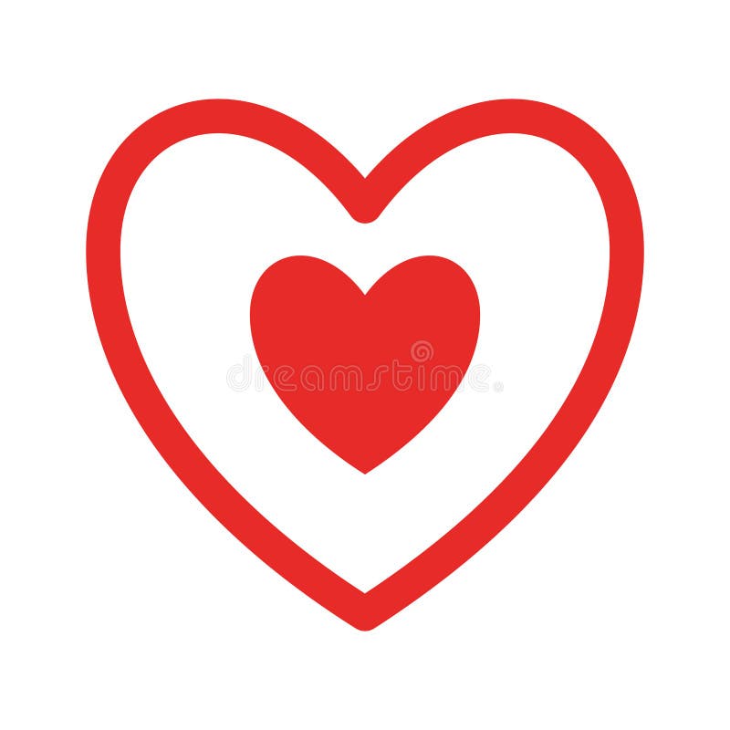 Heart Inside Heart Silhouette Style Icon Vector Design Stock Vector ...