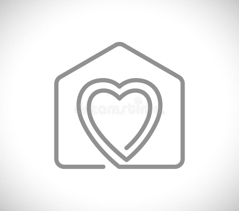Heart in house logo icon stock vector. Illustration of holiday - 200684543