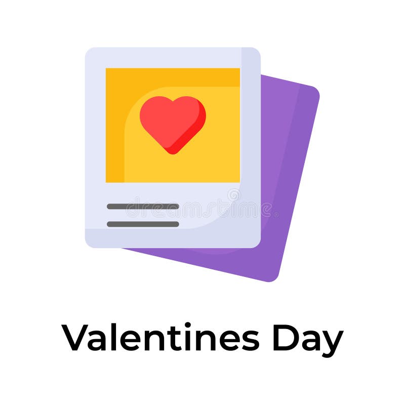 Heart Inside Photo Frame Showing Concept Icon of Romantic Photo ...