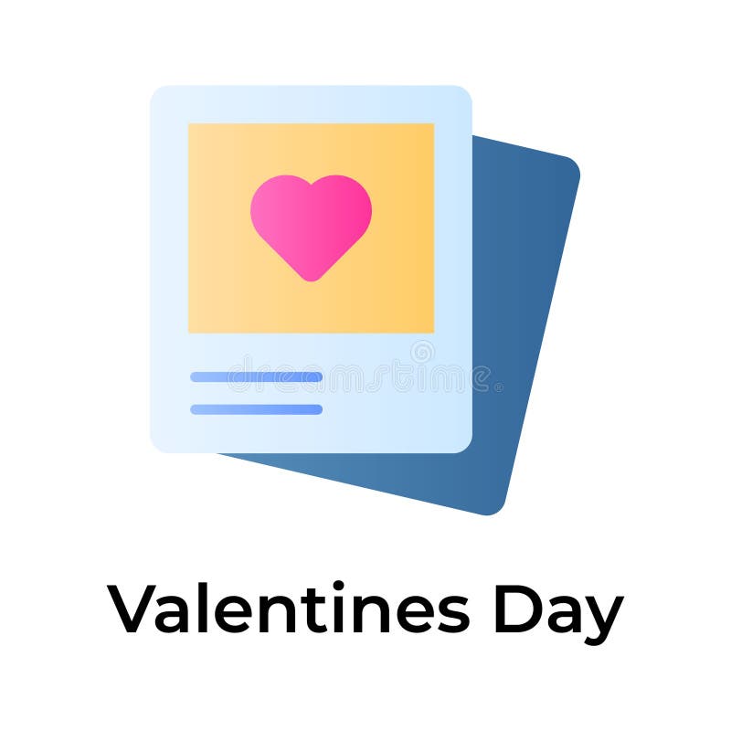 Heart Inside Photo Frame Showing Concept Icon of Romantic Photo ...