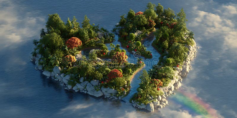 Heart Island Magical Winter Wonderland Stock Illustration ...