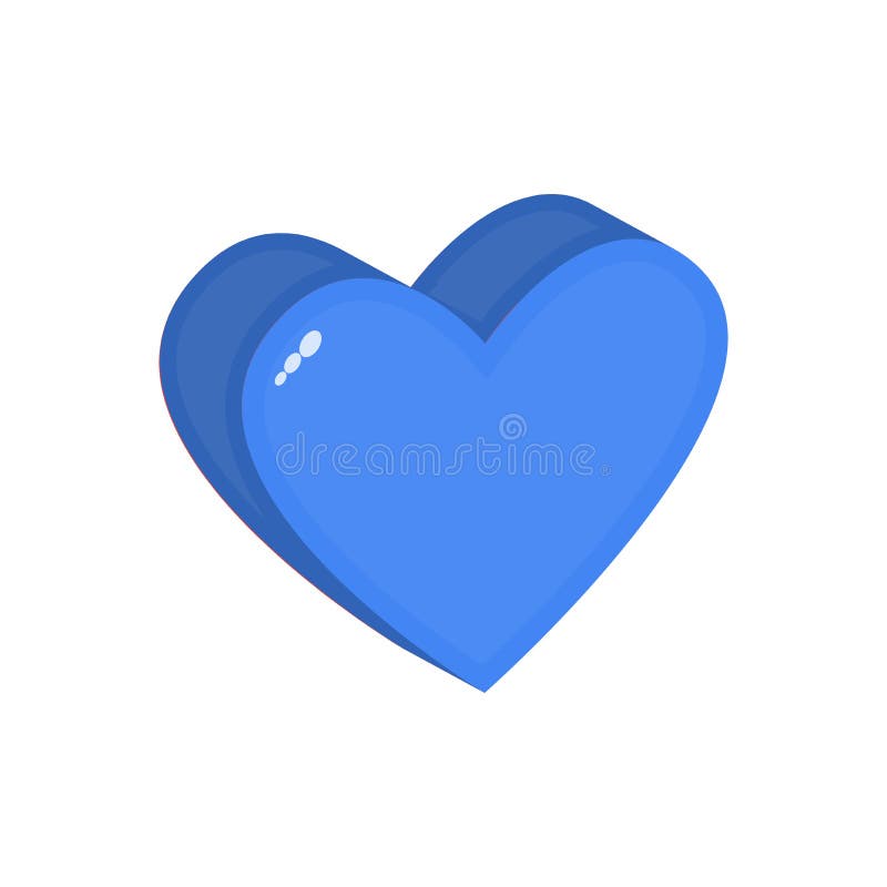 Heart Isometric Flat Icon in Blue, Love Symbol Stock Illustration ...