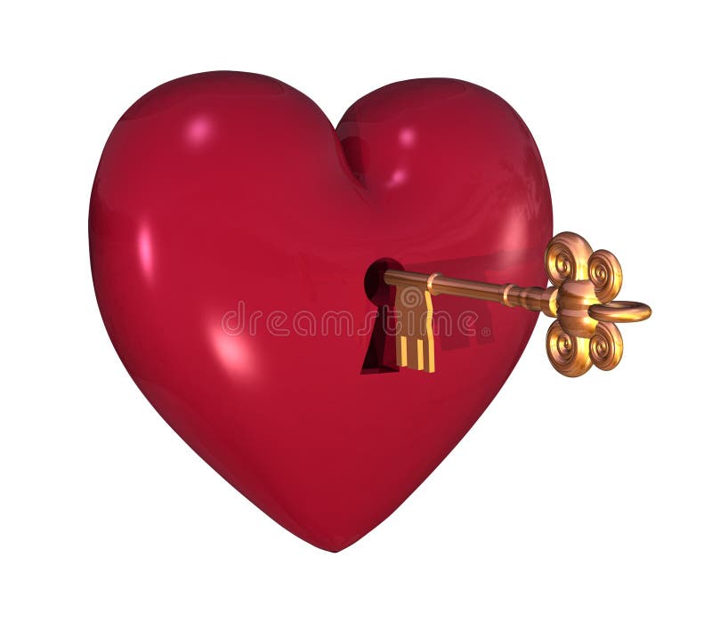 Heart with Key stock illustration. Illustration of lock - 4038111