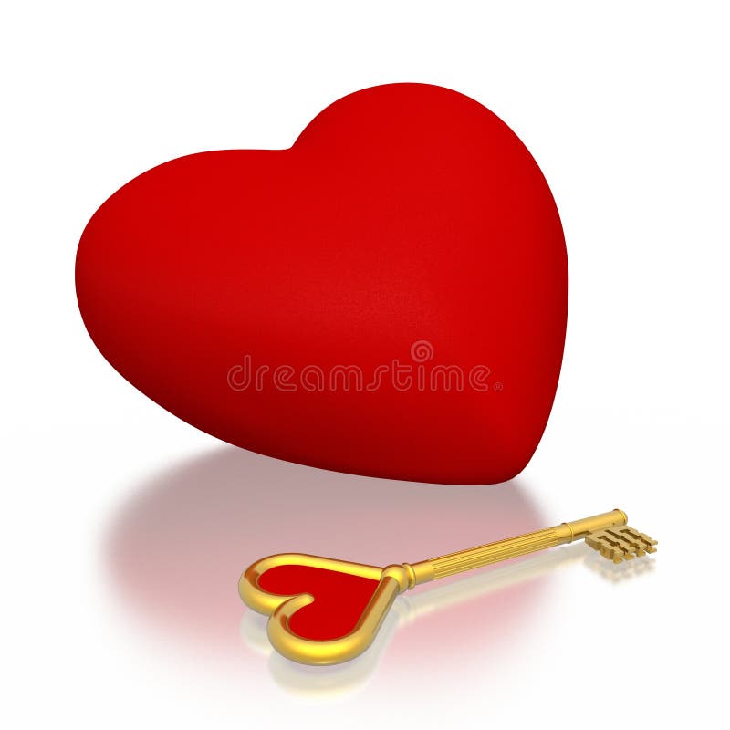 Heart and key stock illustration. Illustration of bronze - 4249802