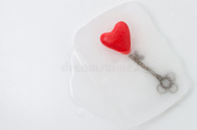 Heart and Key Frozen in the Ice Stock Photo - Image of freeze, girl ...