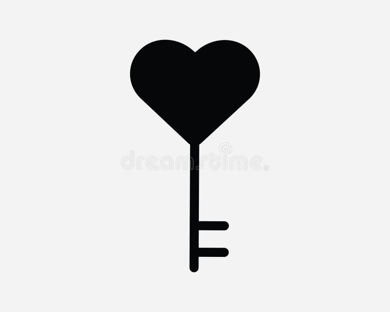 Heart Key Icon Sign Symbol EPS Vector Love Shape Lock Security Safety ...