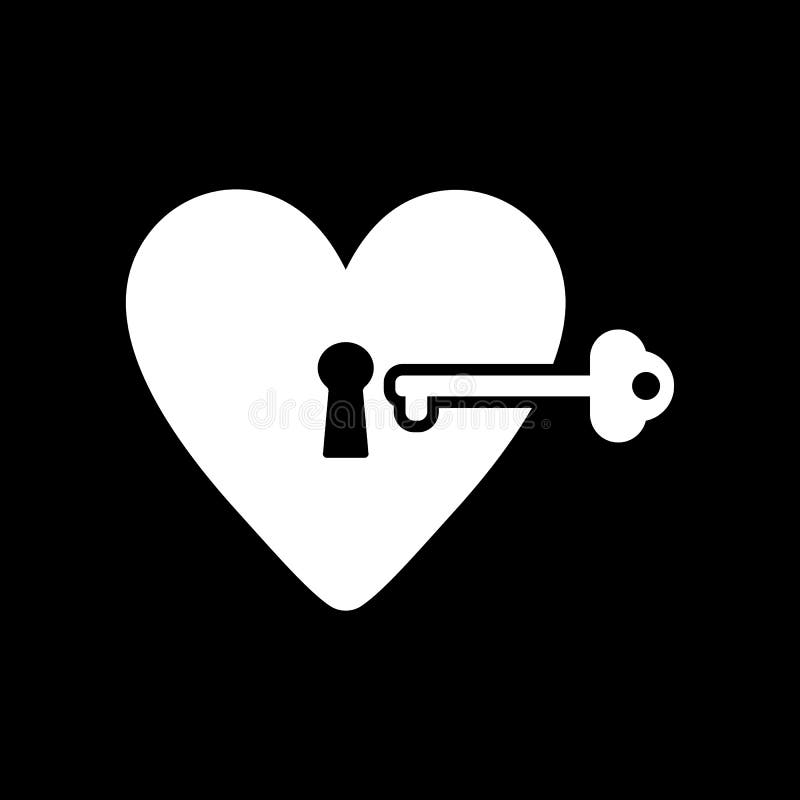 The Heart and Key Icon. Heart and Key Symbol Stock Illustration ...