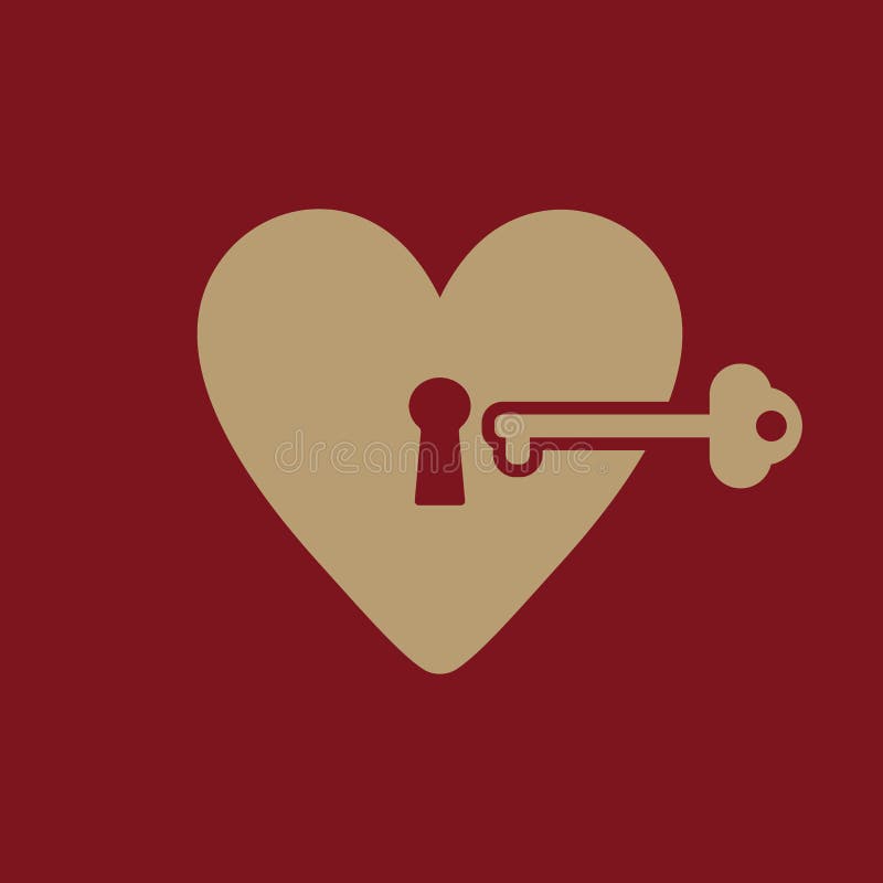 The Heart and Key Icon. Heart and Key Symbol Stock Vector ...
