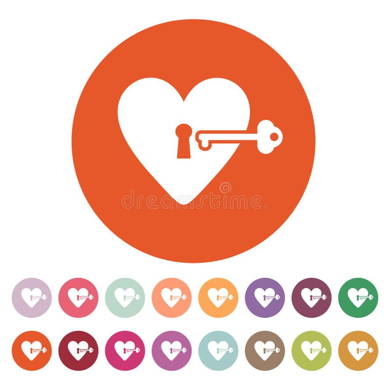 The Heart and Key Icon. Heart and Key Symbol Stock Vector ...