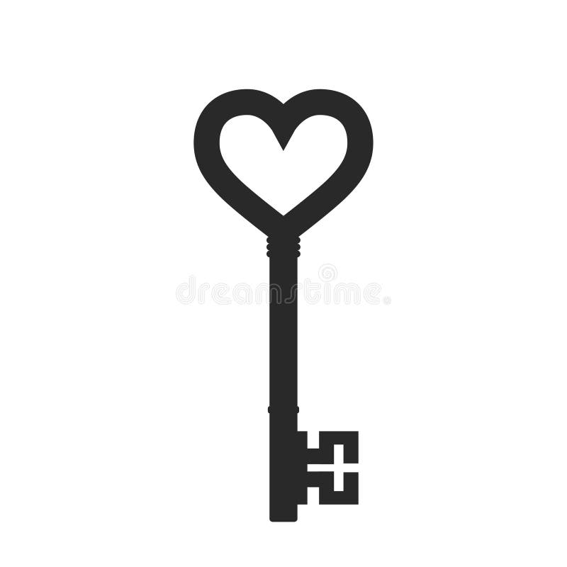 Heart Key Icon. Valentines Day Design Element Stock Vector ...
