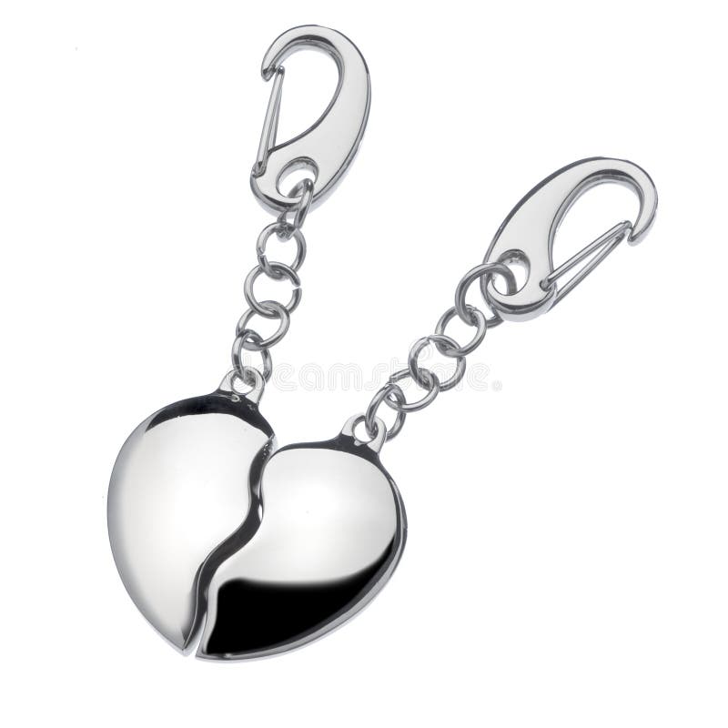 Heart key-ring stock image. Image of separation, double - 3665121