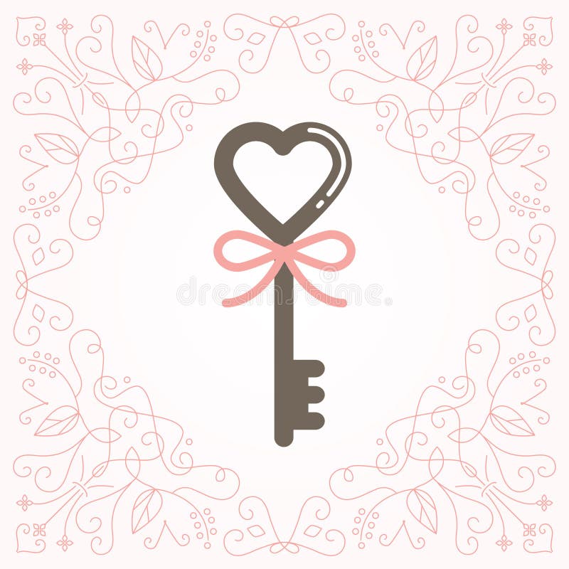 Heart Key. Vector Illustration Decorative Background Design Stock ...