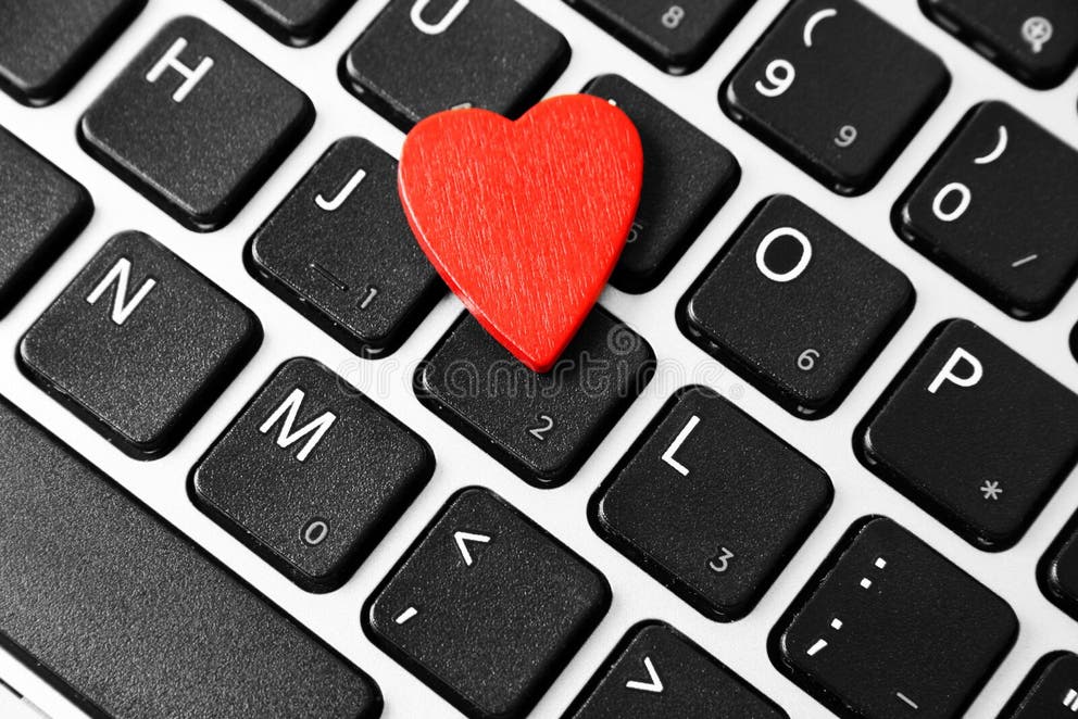 Heart on the keyboard stock image. Image of design, internet - 16068549