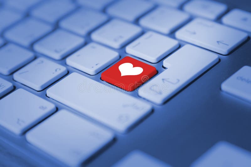 Heart keyboard key stock photo. Image of online, love - 35458552