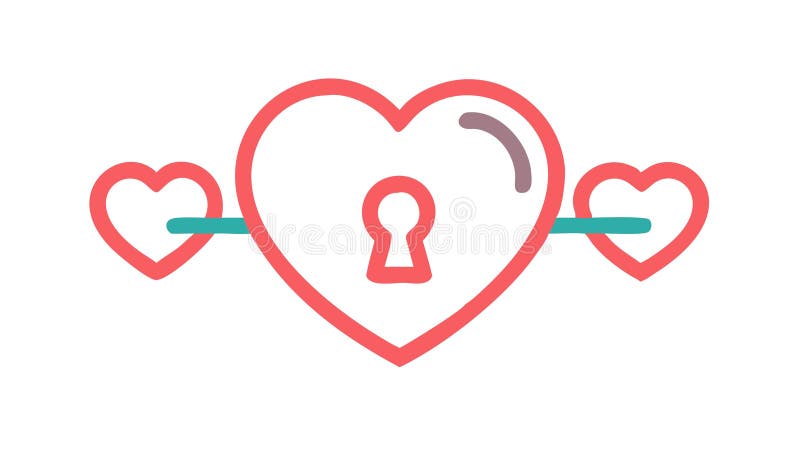 Heart with Keyhole and Lock, Symbolizing Love, Security, and Secrets ...