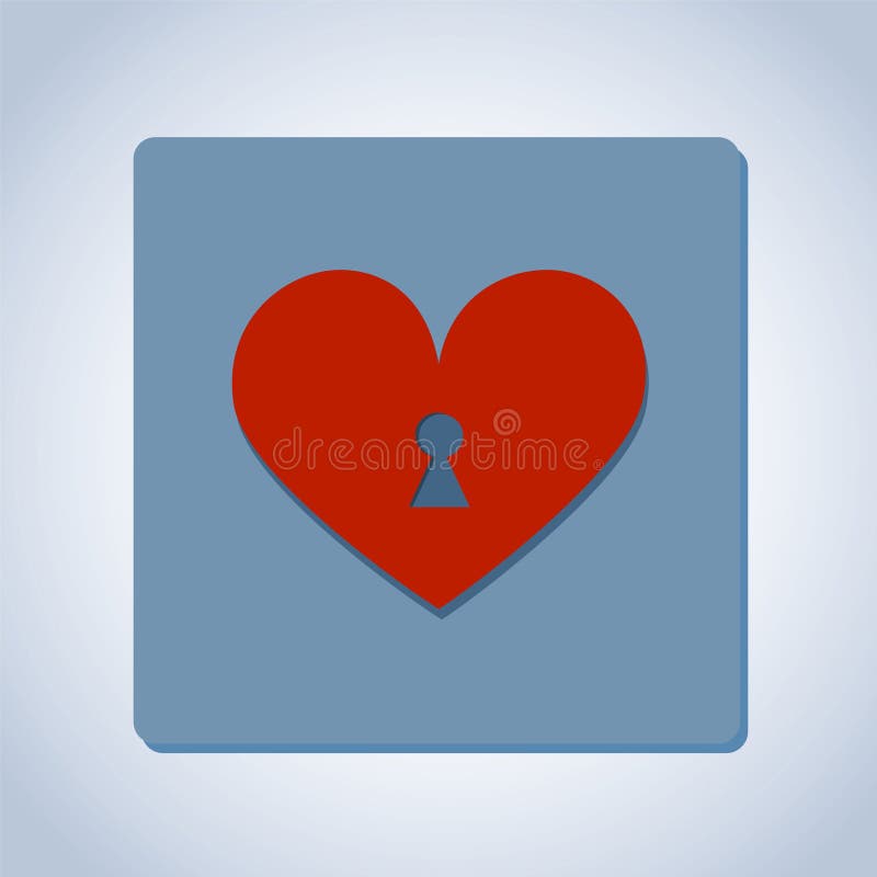 Heart with keyhole stock vector. Illustration of security - 47423343