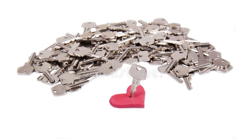 Heart and keys stock image. Image of romance, access - 34307131