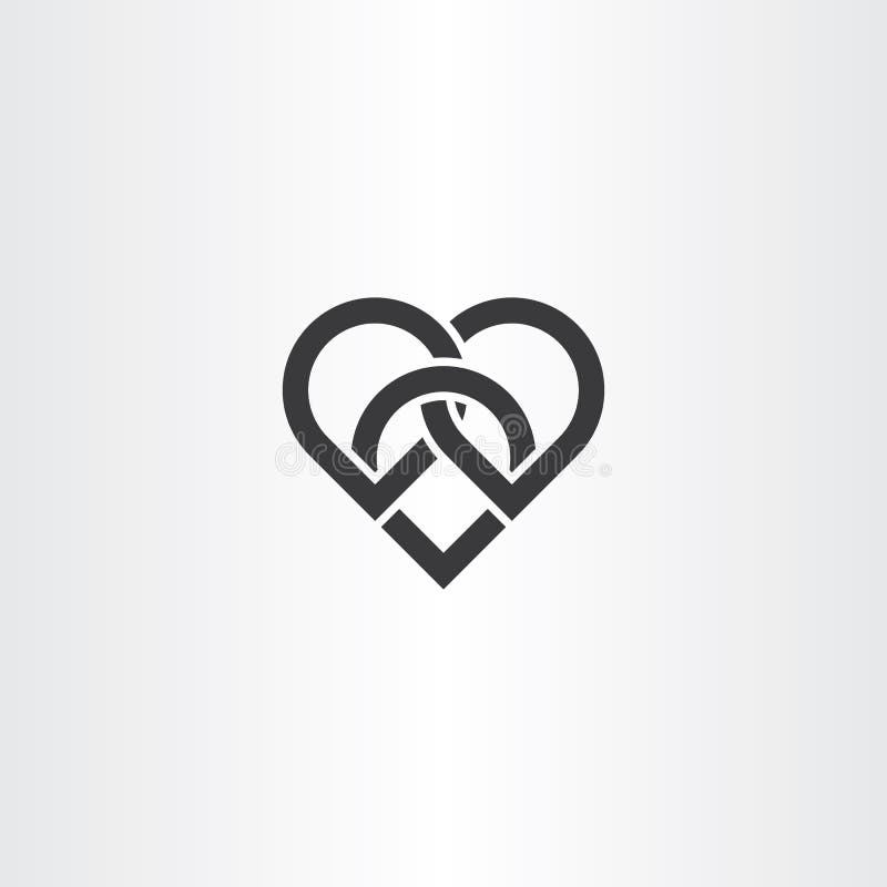 Heart Knot Black Vector Icon Design Stock Vector - Illustration of knot ...