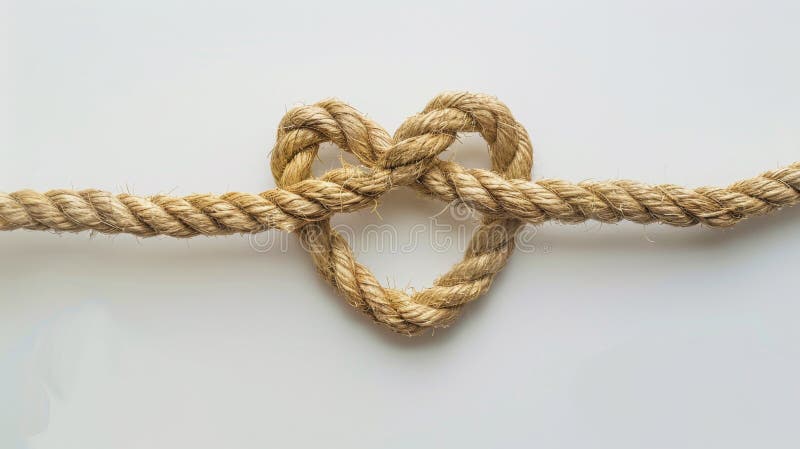 A Heart Knot in Jute Rope.AI Generated Image Stock Photo - Image of ...